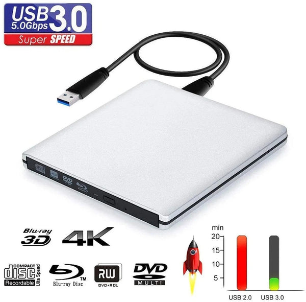 UHD 4K Blu-Ray Burner External USB 3.0 Super Slim DVD BD Recorder Driv ...